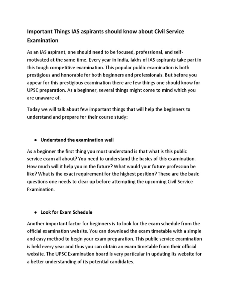 Important Things IAS Aspirants Should Know About Civil Service ...