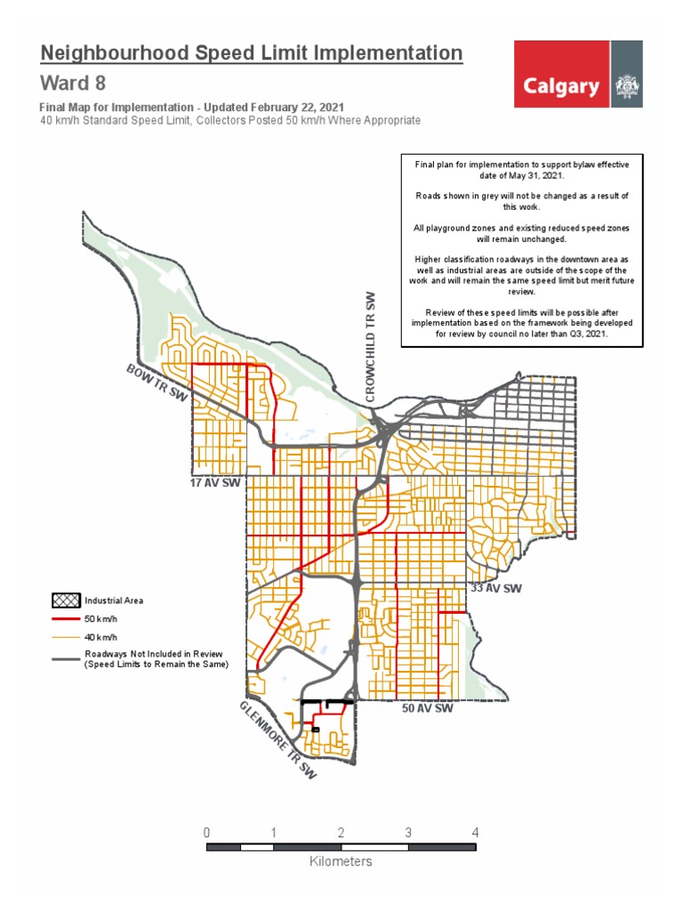 Neighbourhood Speed Limit Map Ward8 | PDF | Speed Limit | Land Transport