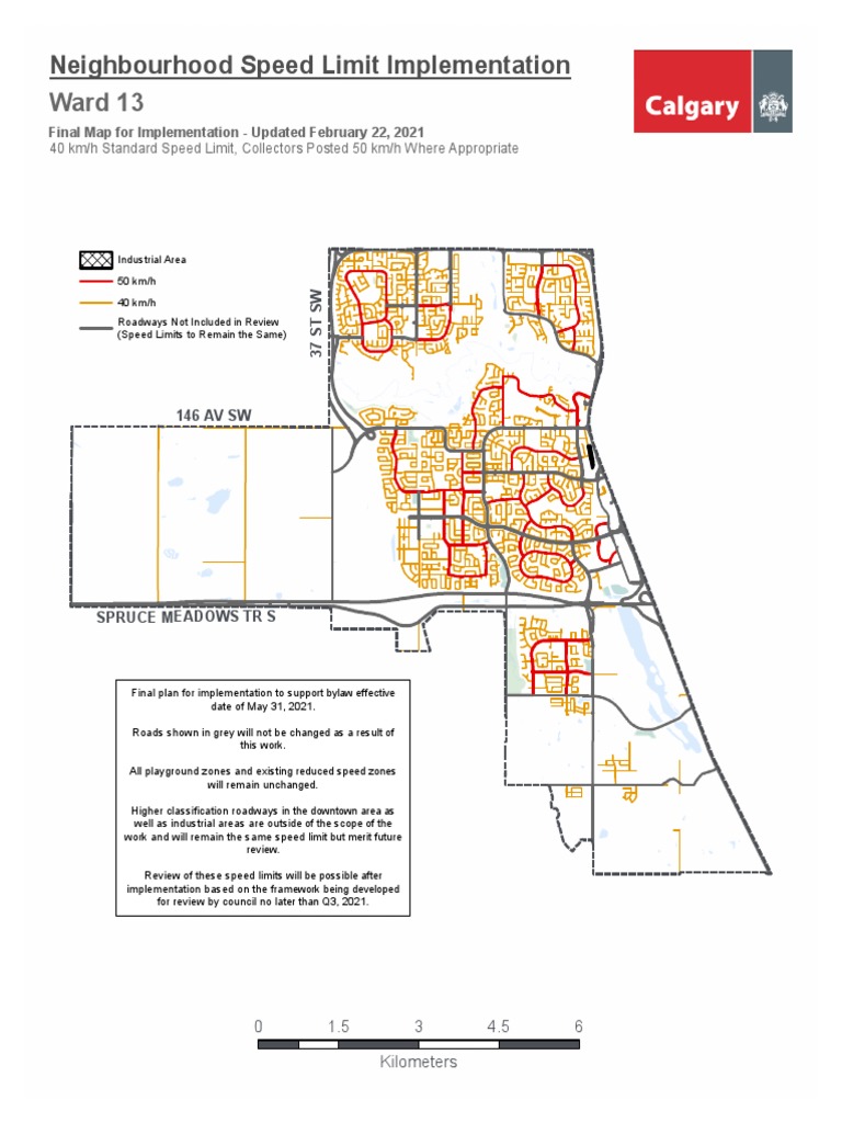 Neighbourhood Speed Limit Map Ward 13 | PDF