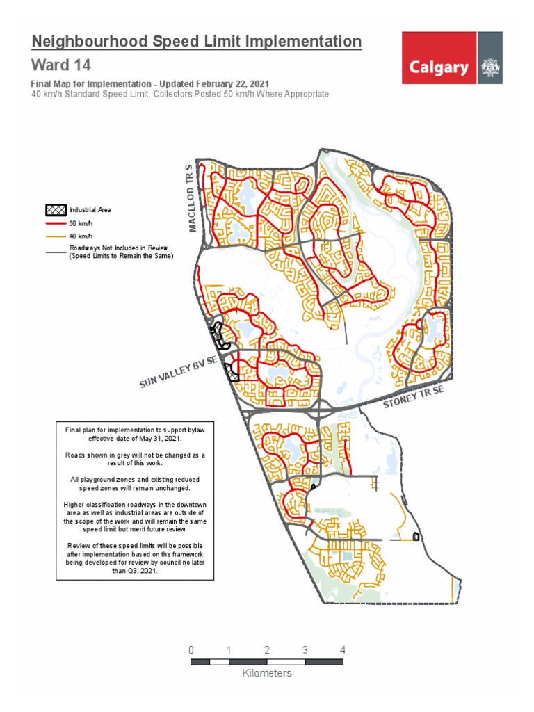 Neighbourhood Speed Limit Map Ward 14 | PDF