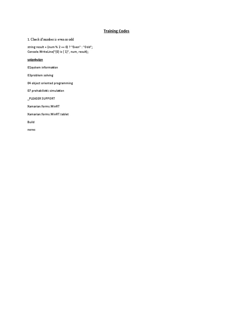 Training Codes by Me | PDF