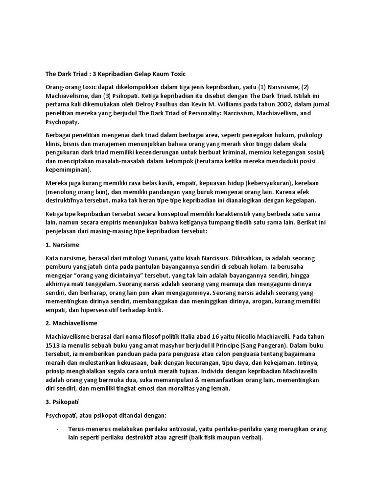 The Dark Triad | PDF