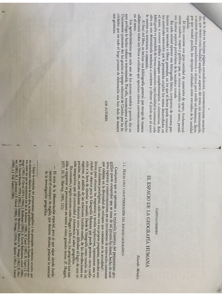 El Espacio de La Geografia Humana-Mendez | PDF