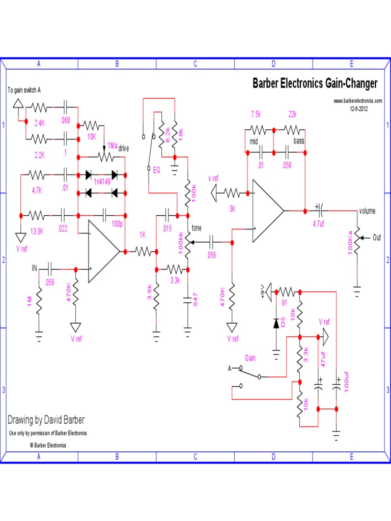 Barber Electronics Gain-Changer: Drive Bass Mid | PDF | Music Technology | Musical Instruments