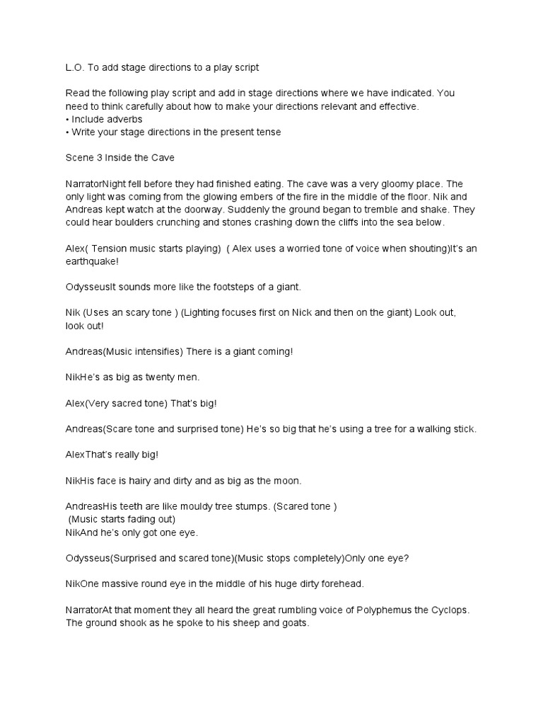 Stage Directions | PDF