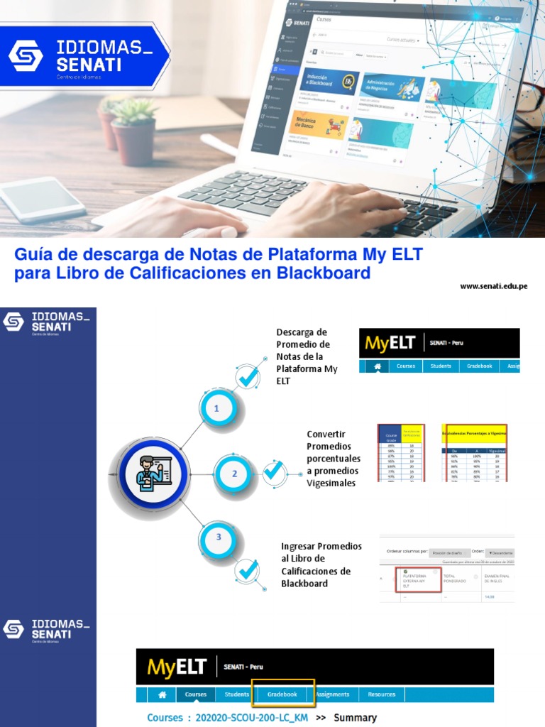 Guía Del Docente - Descarga y Registro de Notas Plataforma My ELT | PDF