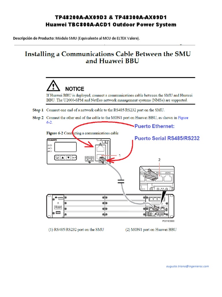 Huawei Power System Conection SMU Atriana | PDF