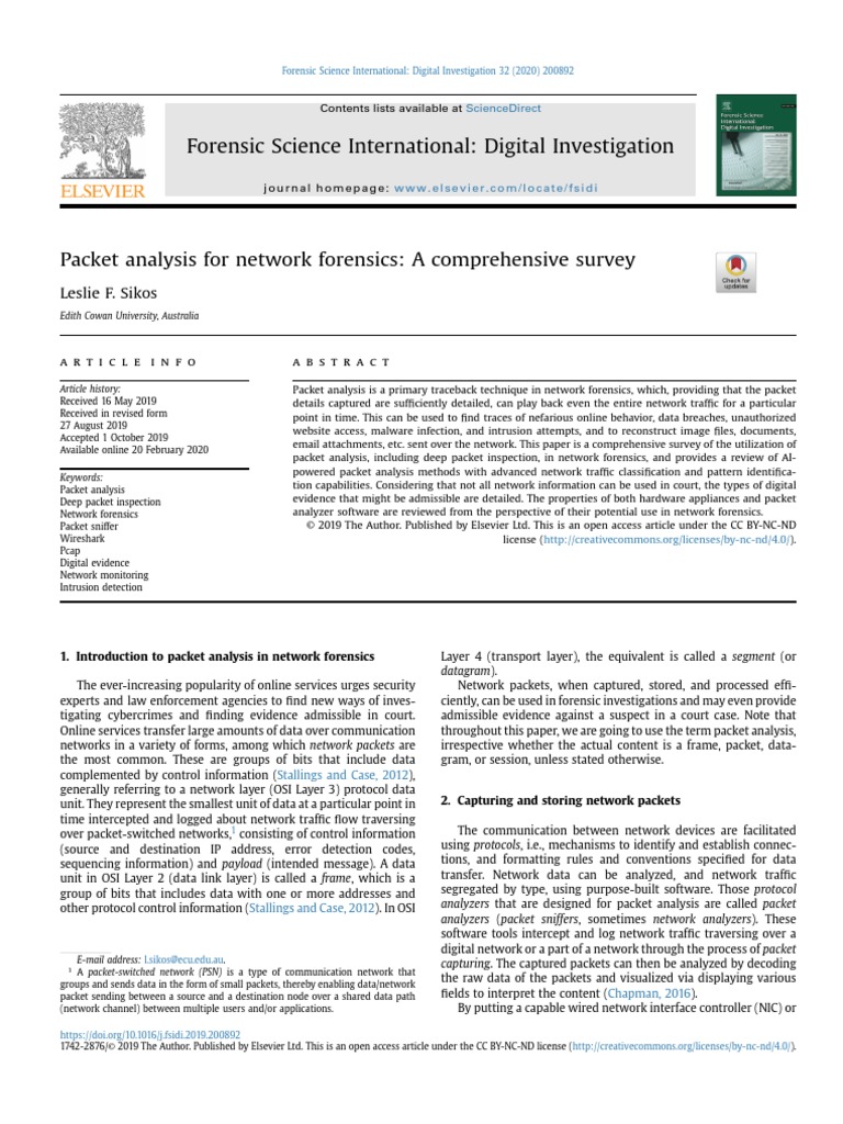 Forensic Science International: Digital Investigation: Leslie F. Sikos ...