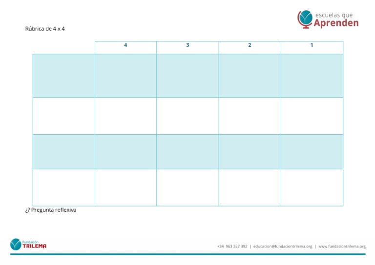 Plantilla Rubrica 4x4 | PDF