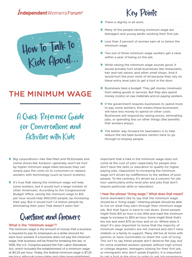 How To Talk To Kids About The Minimum Wage | PDF | Minimum Wage | Wage
