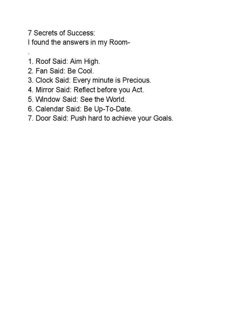 7 Secrets of Success | PDF