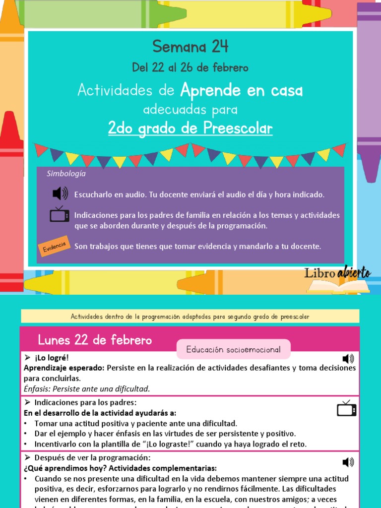 24 Semana Aprende en Casa 2do Preescolar | PDF | Educación de la ...
