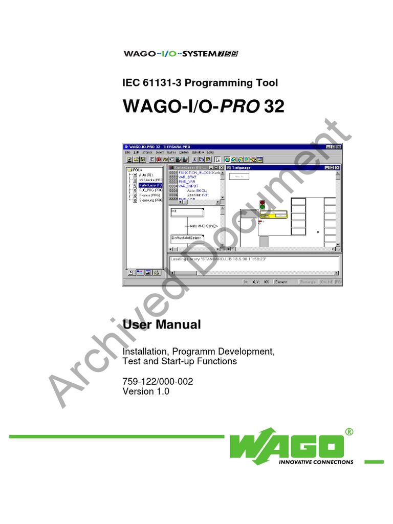 Wago IO Pro Manual | PDF | Parameter (Computer Programming) | Function (Mathematics)