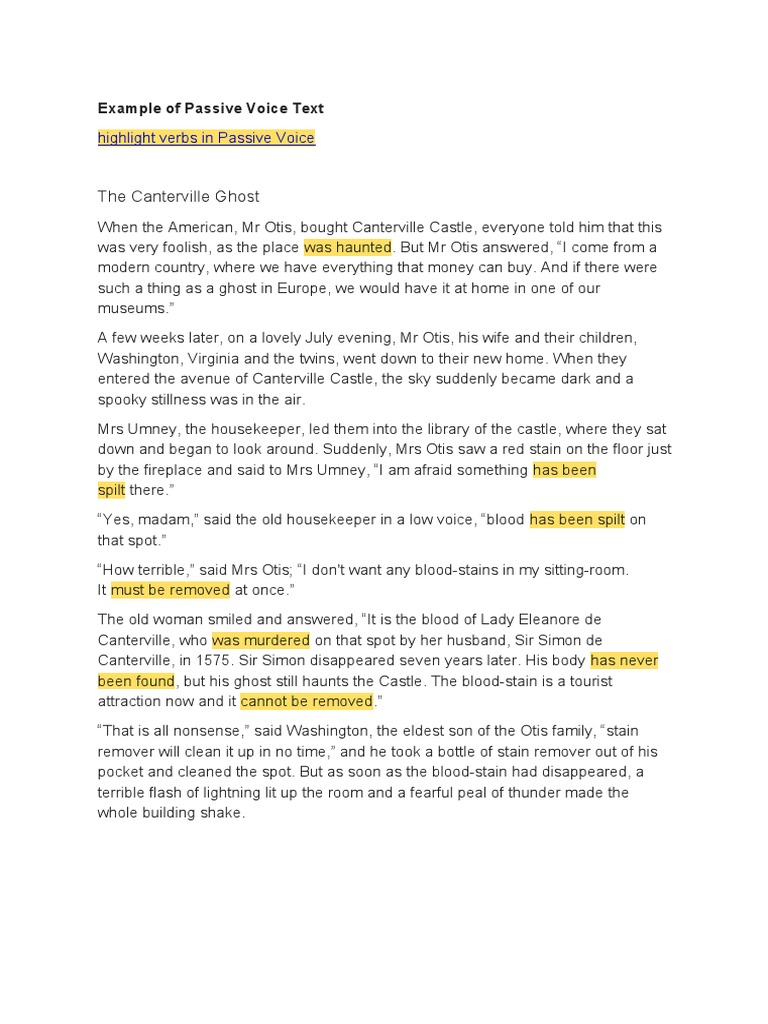 Example of Passive Voice Text | PDF