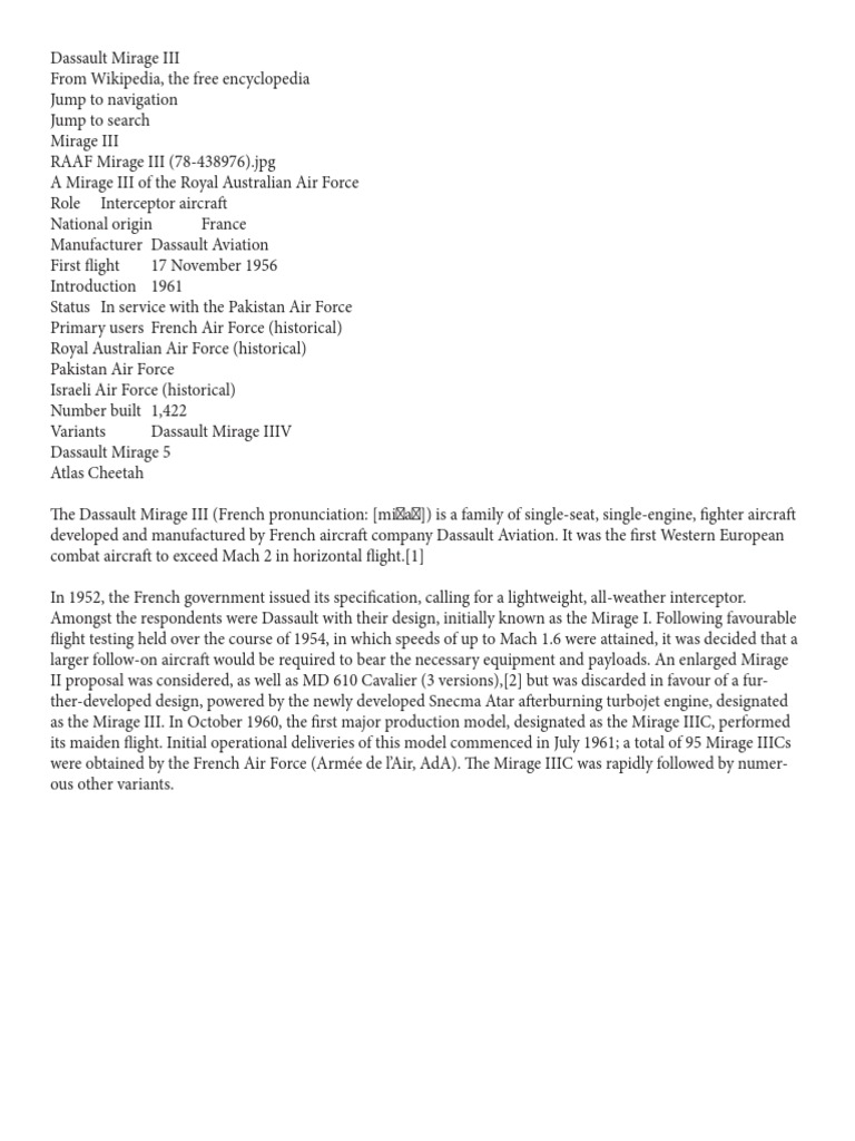 Mirage III | PDF
