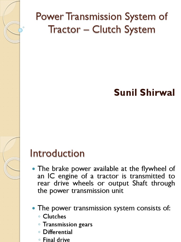 Power Transmission System of Tractor - Clutch | PDF | Clutch | Tractor