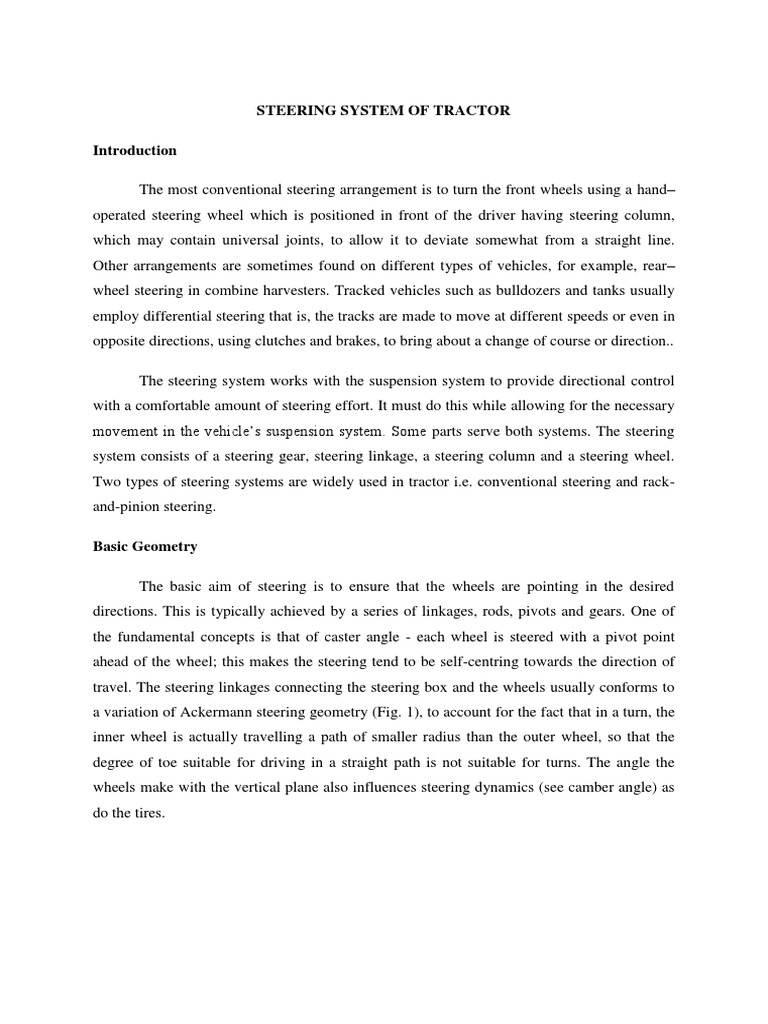 Steering System | PDF | Steering | Motor Vehicle