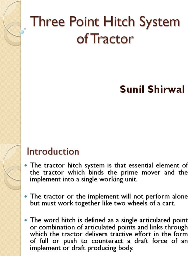 Three Point Hitch System of Tractor | PDF | Tractor | Mechanical ...