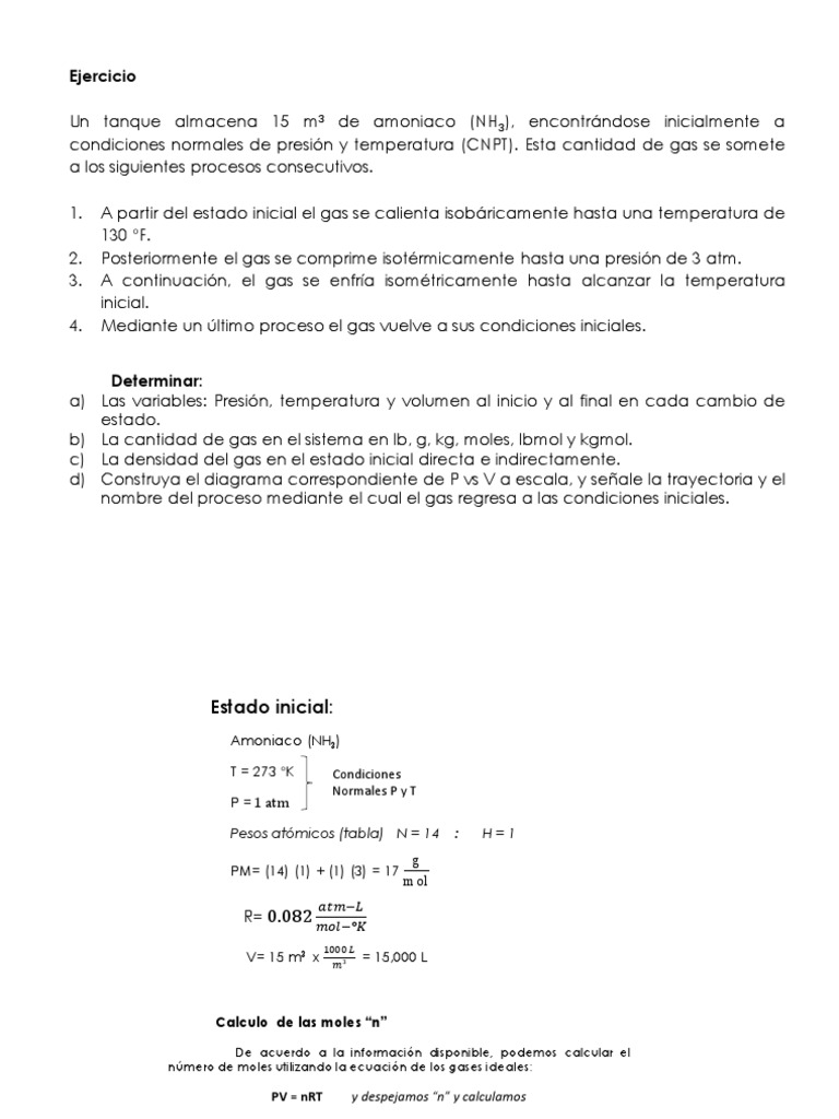 7 - Ejercicio Resuelto Gases Ideales | PDF | Gases | Mole (Unidad)