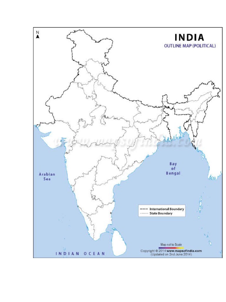 India Political Map Hd Blank