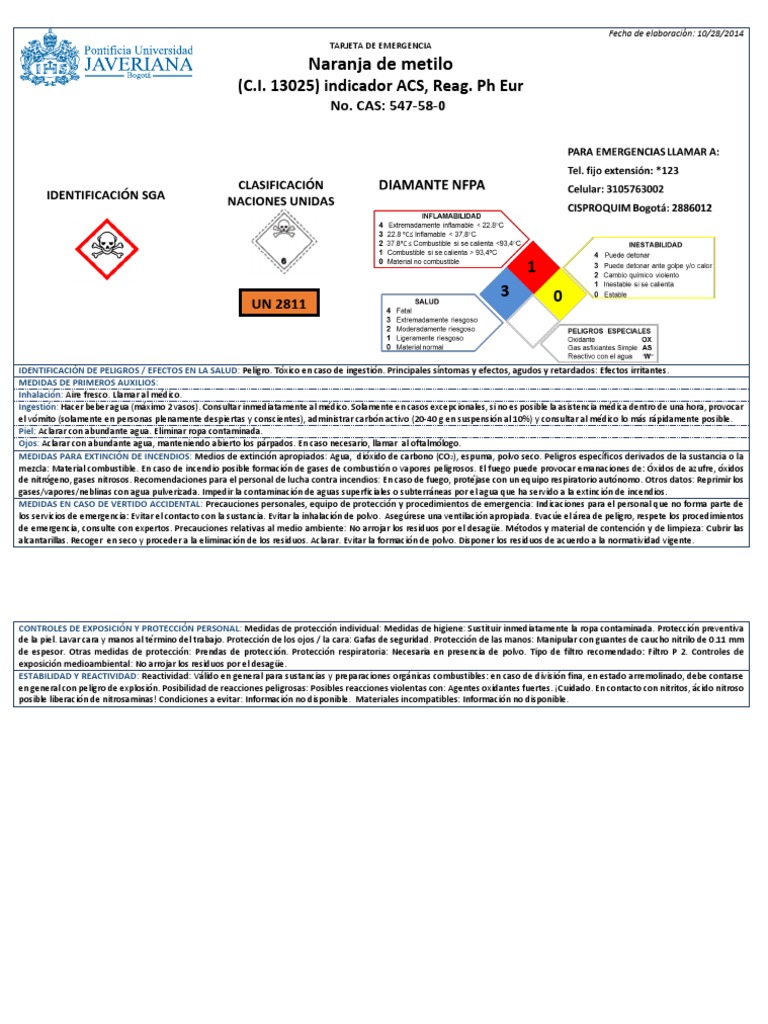 Naranja de Metilo Merck | PDF | Nitrito | Contaminación