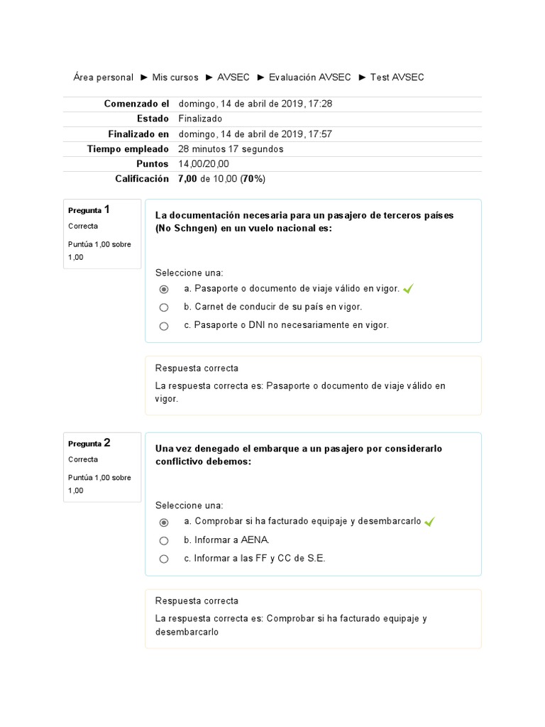 Examen Avsec | Descargar gratis PDF | Aeropuerto | Policía