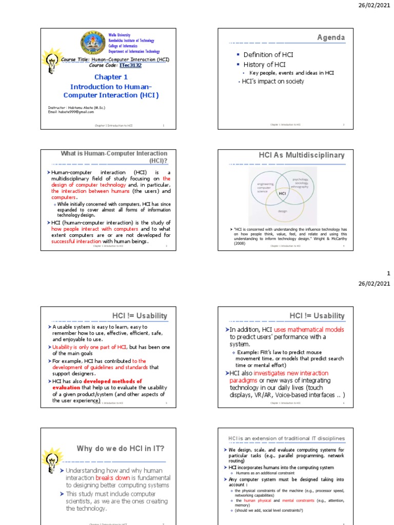 Introduction To HCI | Download Free PDF | Human–Computer Interaction ...
