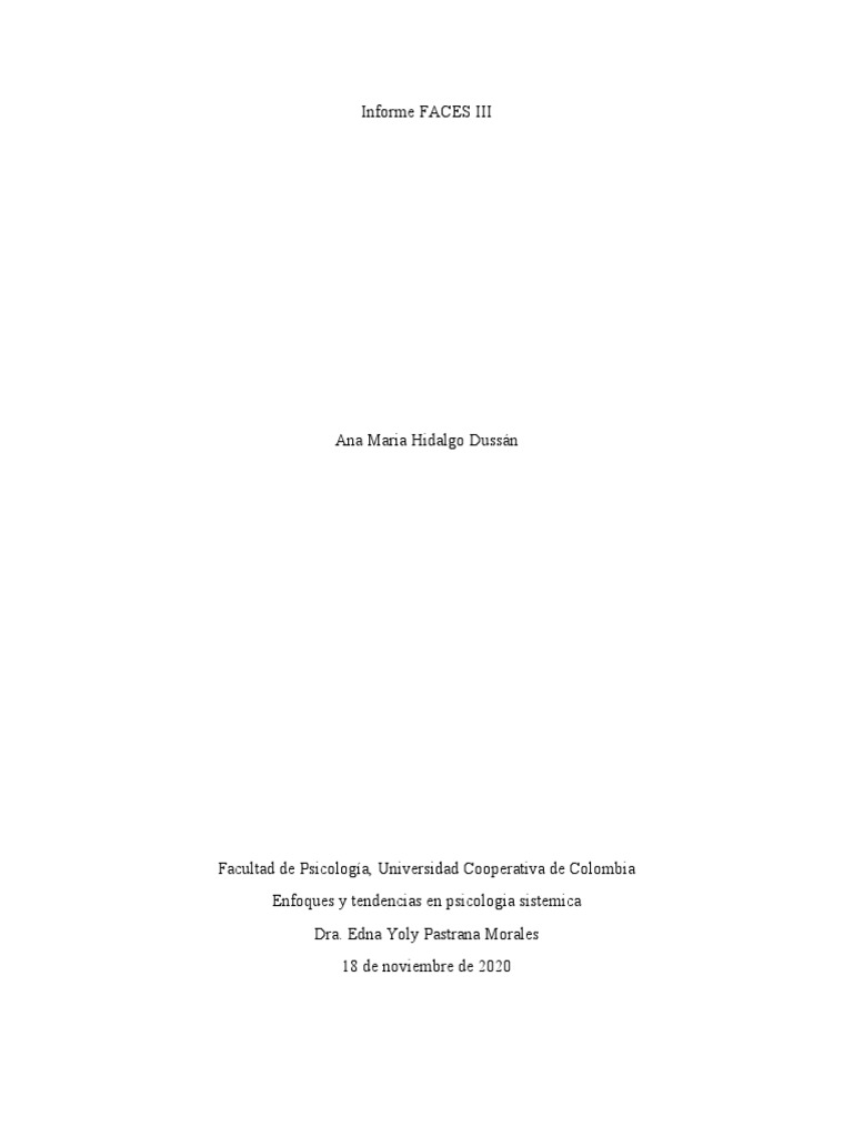 Guia Informe Faces Iii Resumido | PDF | La naturaleza humana | Science