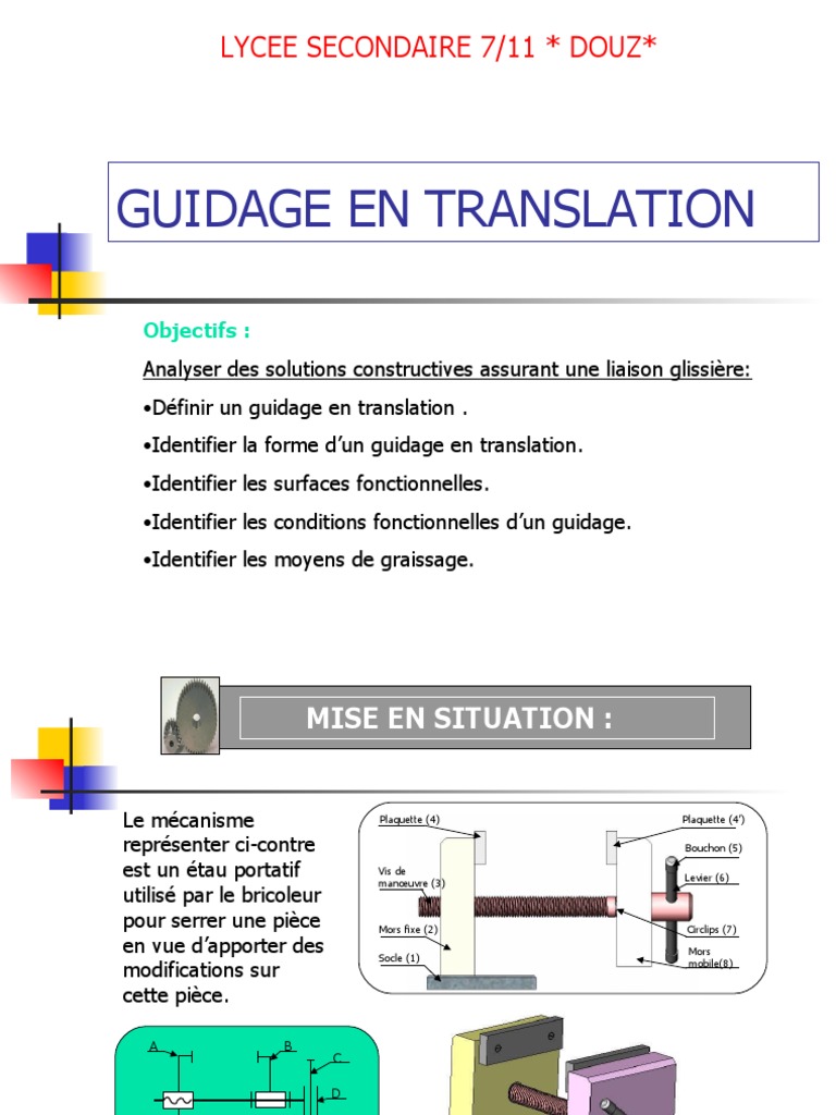 Guidage en Translation | PDF | Friction | Mécanique