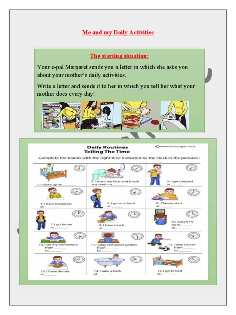 My Mother's Daily Activities | PDF | Grammar | Morphology