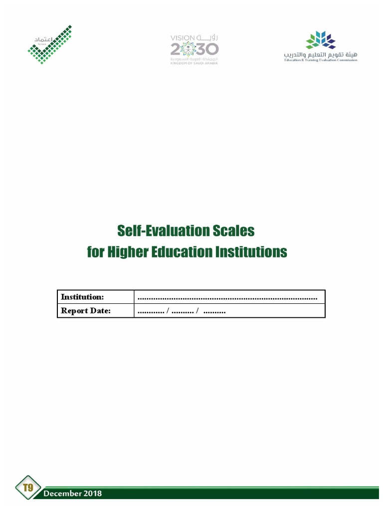 Self-Evaluation Scales For Higher Education Institution | PDF ...