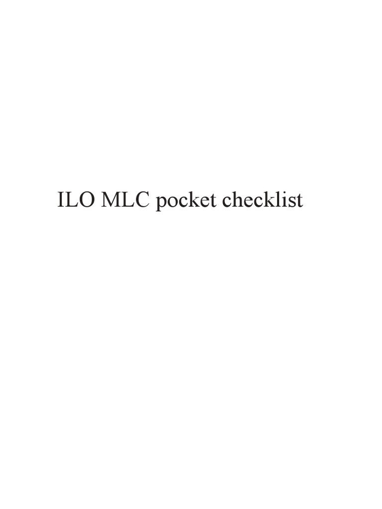 Chek List Ilo MLC Guide | PDF | Occupational Safety And Health ...