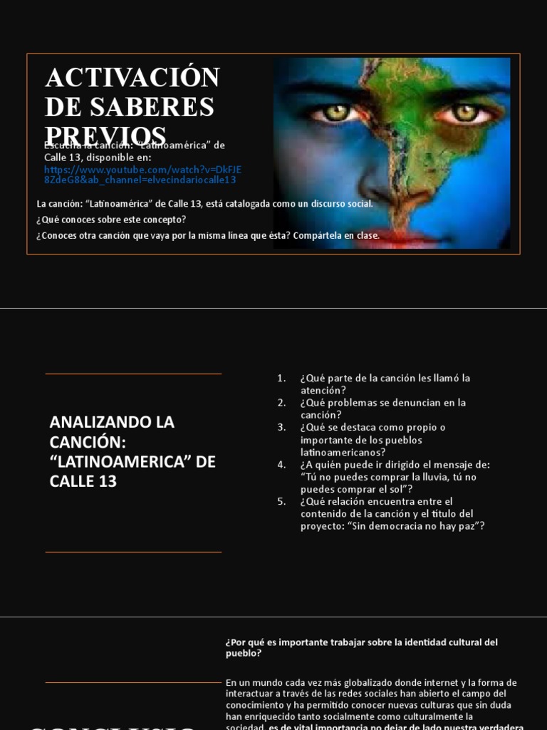 Análisis Canción Latinoamerica de Calle 13 | PDF | America latina | Science