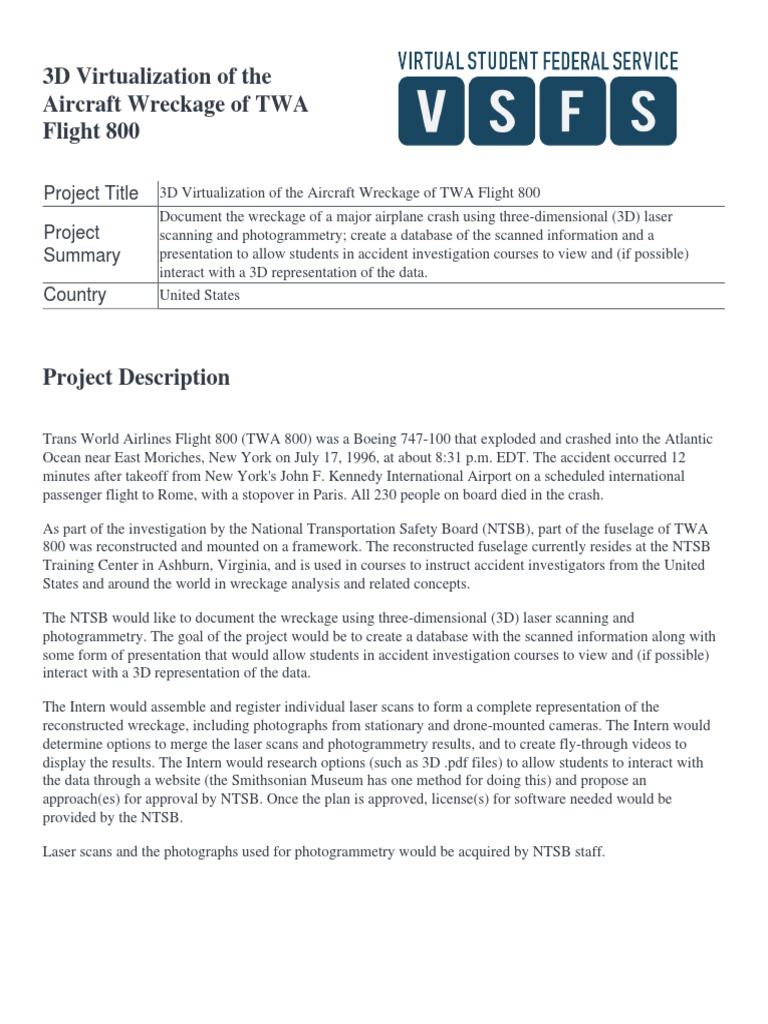 3D Virtualization of The Aircraft Wreckage of TWA Flight 800 | Download ...