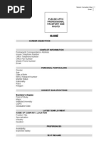 CV Template for Visa Applications | PDF | Career & Growth
