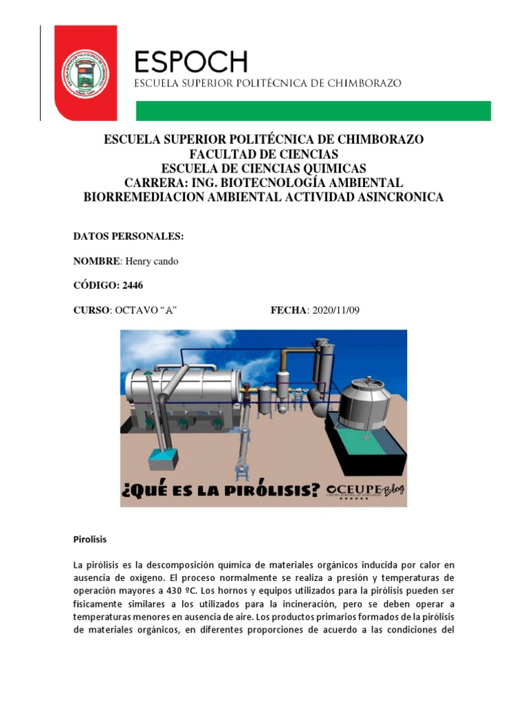 Pirolisis Pdf Incineración Pirólisis