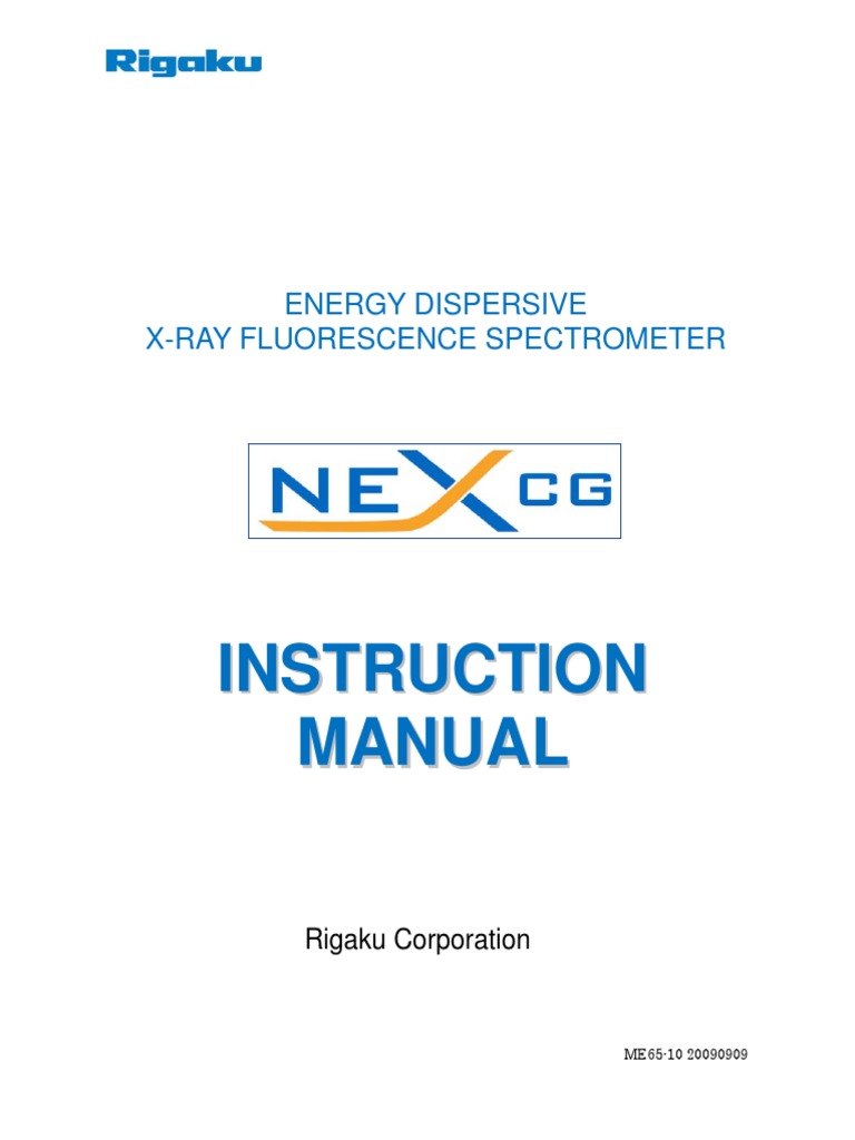 NEX CG Instruction Manual Rev 2 | PDF | X Ray | Vacuum