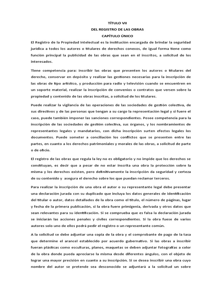 Resumen Ley de Derecho de Autor | PDF | Derechos de autor | Propiedad intelectual