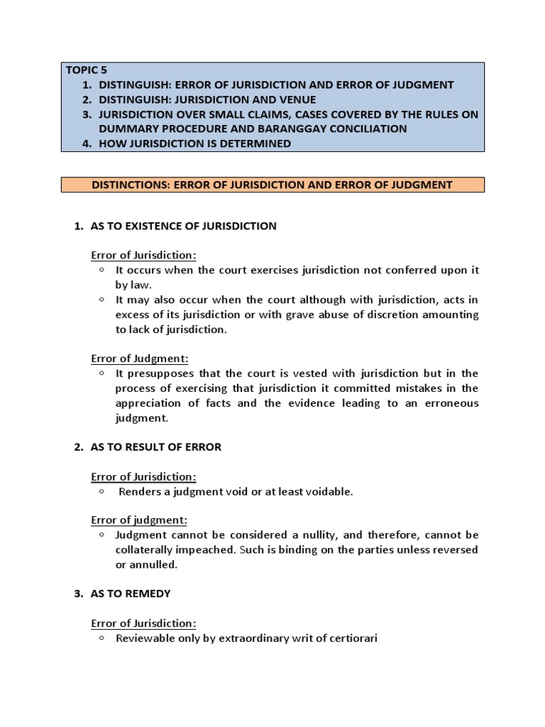 REVIEWER Remedial | PDF | Jurisdiction | Judgment (Law)