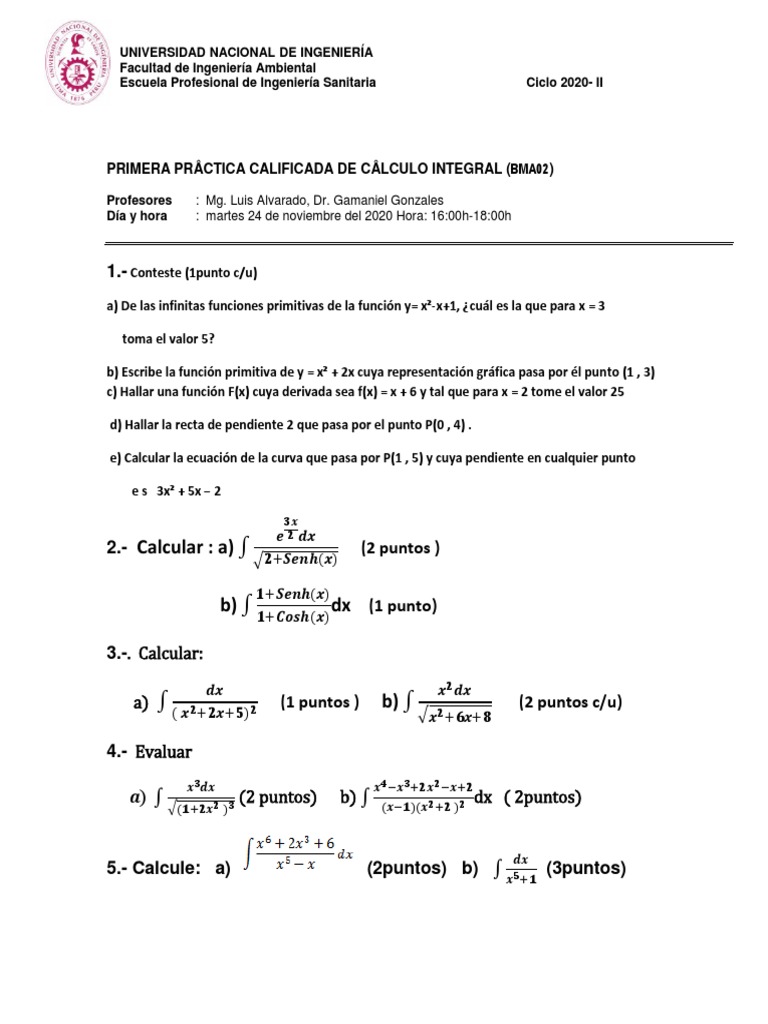 Cálculo Integral UNI | PDF