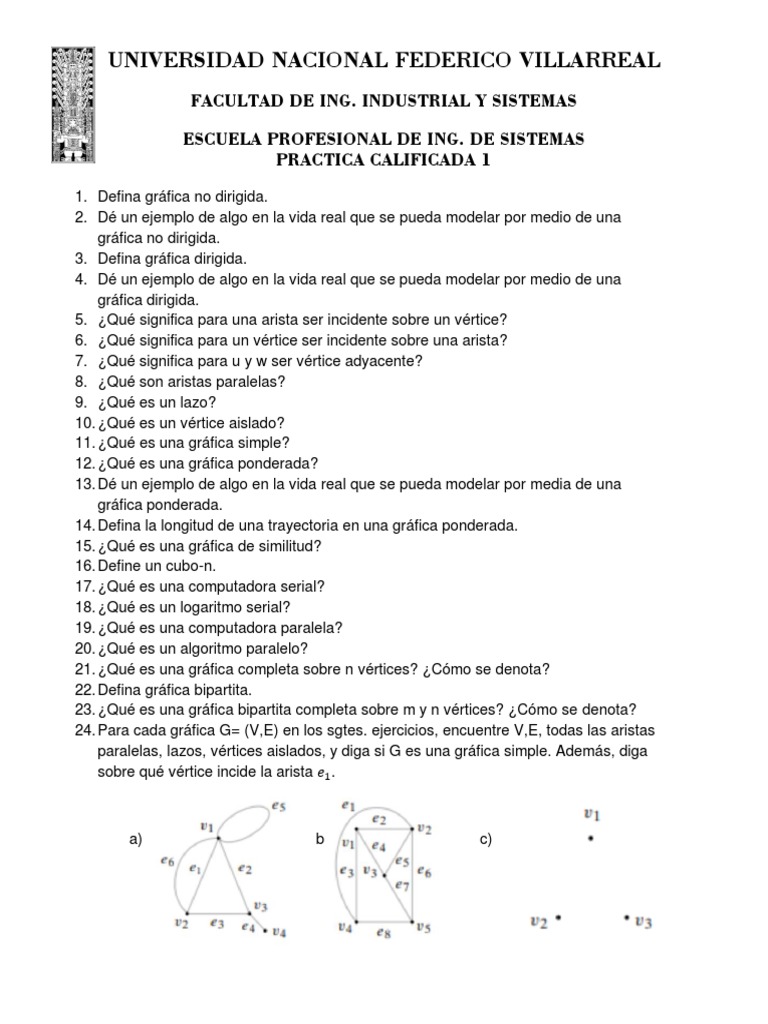 Practica Calificada 1 Teoria de Grafos | PDF