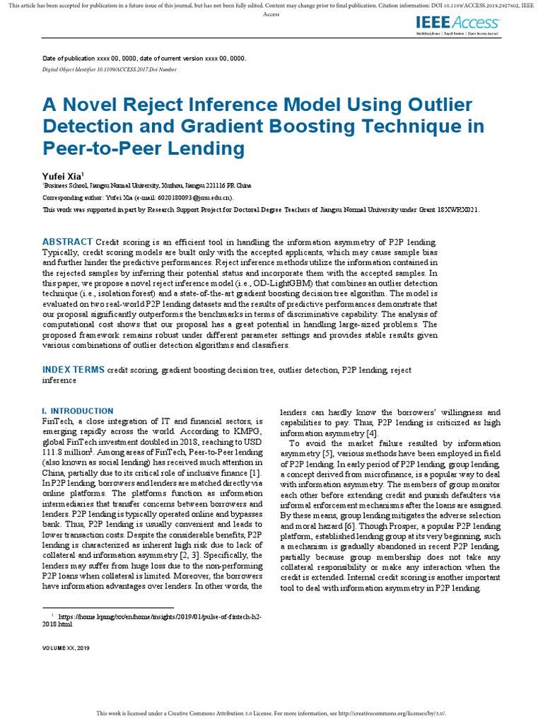 A Novel Reject Inference Model Using Outlier Detec | PDF | Outlier ...