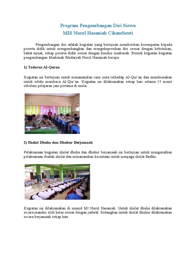 Program Pengembangan Diri Siswa | PDF