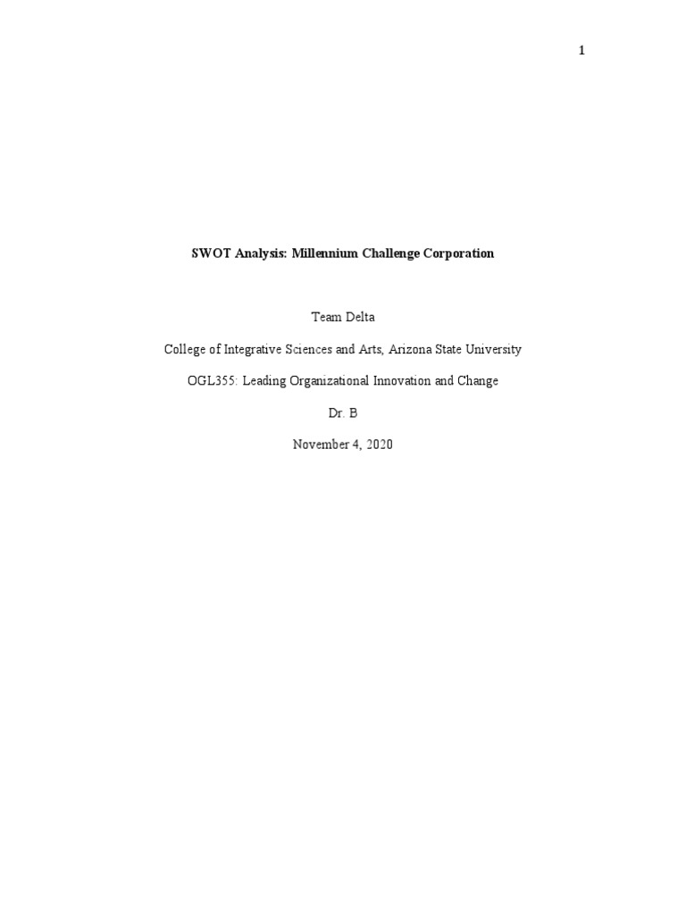 Module 3 Swot Paper - Team Delta 1 | PDF | Swot Analysis | Governance