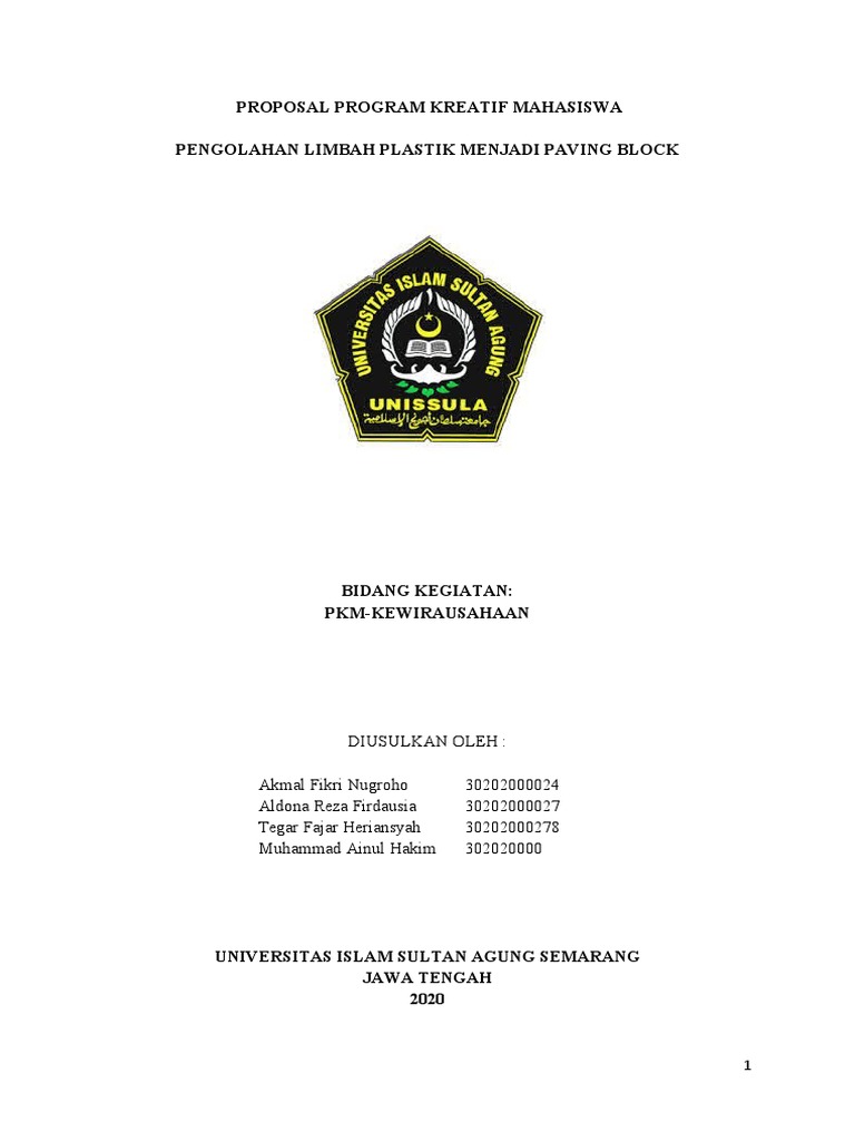 Proposal PKM K Paving Block | PDF