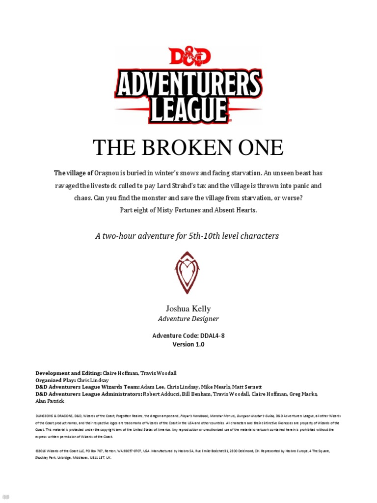 DDAL04-08 The Broken One (5e) (9139669) | PDF | Dungeons & Dragons ...