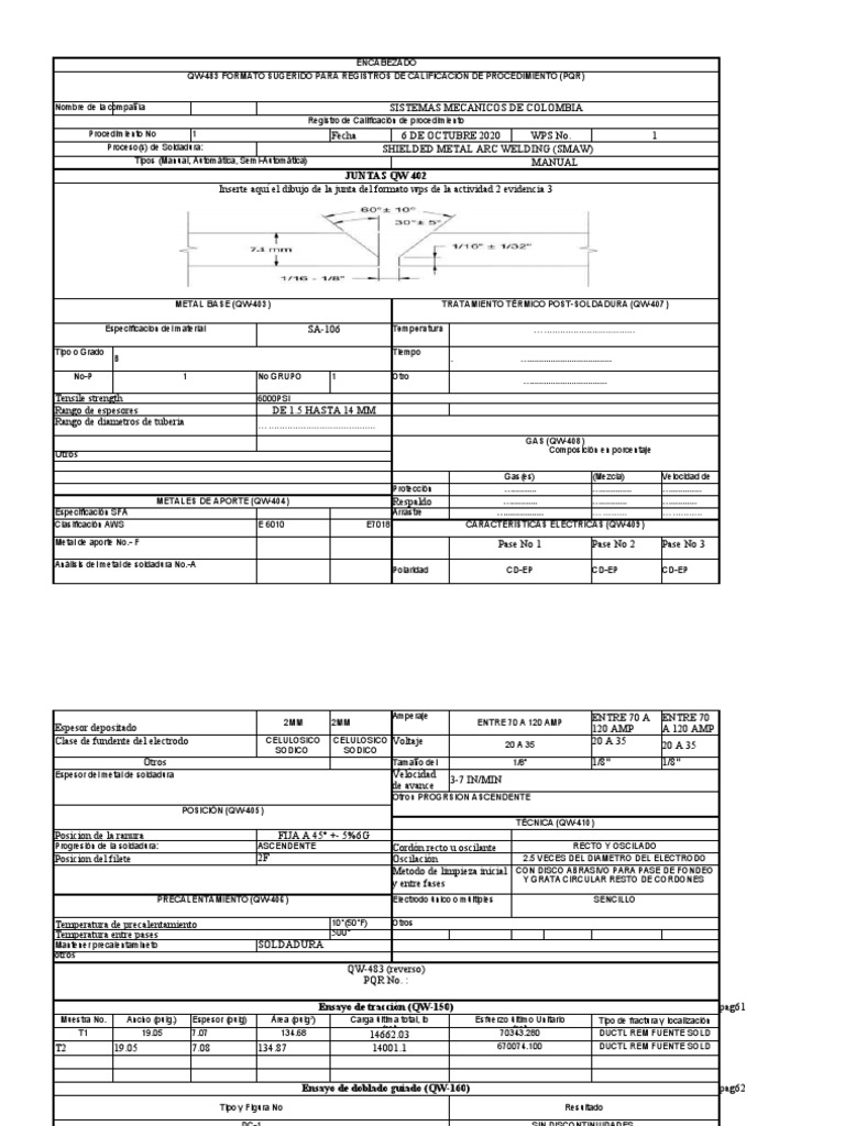 Juntas QW 402 | PDF | Soldadura | Construcción