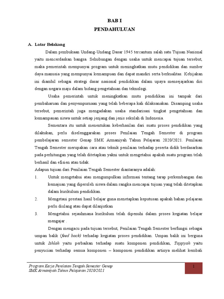 Program Kerja PTS Genap | PDF