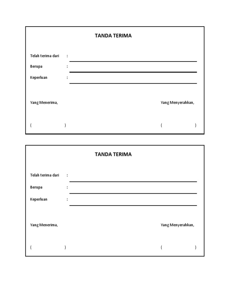 Form Tanda Terima | PDF