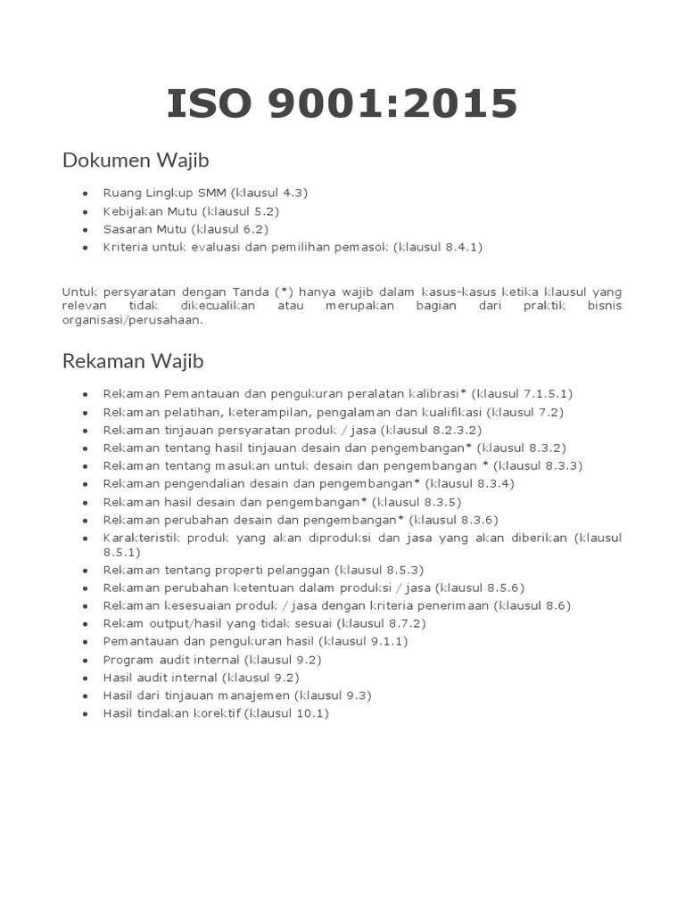 Iso 9001 | PDF | Pengelolaan Keuangan & Uang | Teknologi & Rekayasa